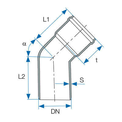 HTB Bend 15 Ø160 PVC - Huliot advanced flow systems