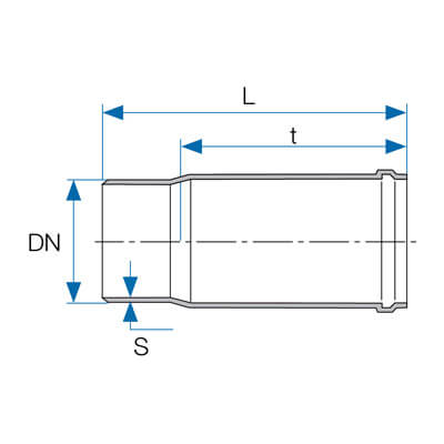 Long socket 50 - Huliot advanced flow systems