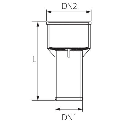 USS Straight fitting/Siphon connector Ø32/46 - Huliot advanced flow systems